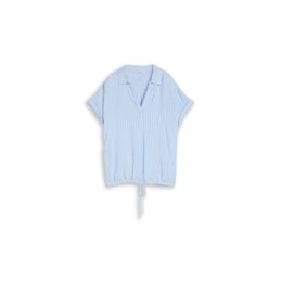 Tom Tailor Halbarmbluse in blue white stripe | Gr.: 46