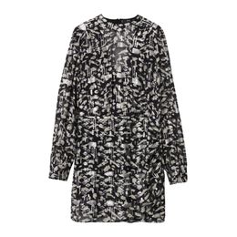Mango Kleid Damen Gr&ouml;&szlig;e 38 greige / schwarz / silber Sommerkleid