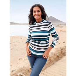 Casual Looks Damen Langarmshirt "Stehkragen-Shirt", bunt, Gr. 38, gemustert, gestreift, mehrfarbig, 95% Baumwolle, 5% Elasthan, Shirts