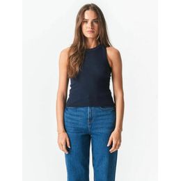 TeeShoppen Top Ribbed in Blue | Gr.: S