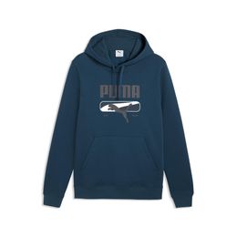 Puma Herren Hoodie "Puma Sport Logo Play Fleece Hoodie Herren", blau, Gr. XL, Obermaterial: 66% Baumwolle, 34% Polyester. Kapuzenfutter: 100%