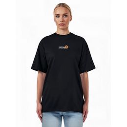 Trueprodigy Damen Oversize-Shirt "Juniper F Logo Print Oversized Rundhals", schwarz, Gr. M, Obermaterial: 100% Baumwolle CO., Shirts