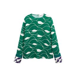 Mango Bluse 'Larson' Damen Gr&ouml;&szlig;e XXS dunkelgr&uuml;n / dunkellila / wei&szlig;