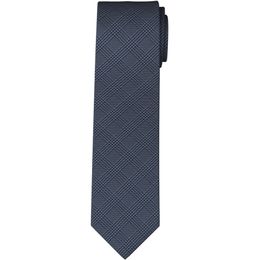 OLYMP Herren Krawatte, blau, Web, Seide, Krawatten, kariert, 6,5 cm