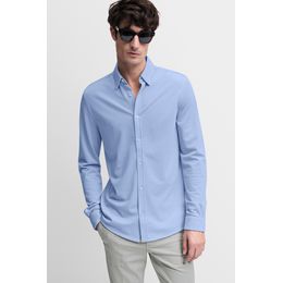Cinque Herren Businesshemd "CIRONI", blau, Gr. L, unifarben, Web, Obermaterial: 55% Baumwolle, 45% Polyester, Hemden, b&uuml;gelfreie Piquet Qualit&auml;t,