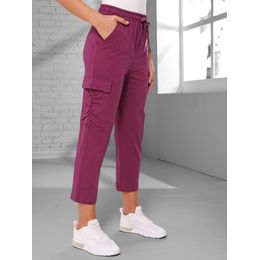 Damen 7/8-Hose, lila, Gr. 50, unifarben, 100% Baumwolle, Hosen