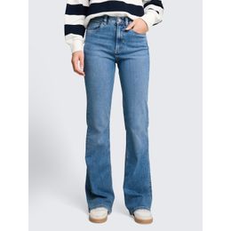 Damen 5-Pocket-Jeans "Style Ava Flared", blau, Gr. 27, Tom Tailor Denim, unifarben, Denim/Jeans, Obermaterial: 64% Baumwolle, 34% Polyester, 2%