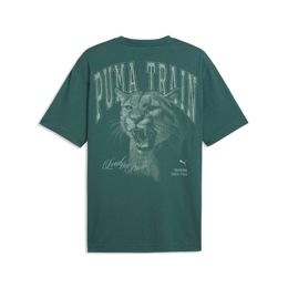 Puma Herren Trainingsshirt "M LEAD THE PACK GRAPHIC TEE", gr&uuml;n, Gr. S, Jersey, Obermaterial: 50% Polyester, 25% Baumwolle, 25% Viskose, Shirts,
