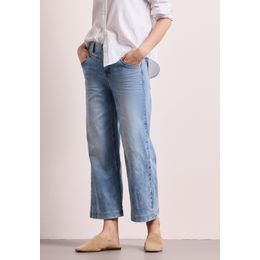 Street One Damen Loose-fit-Jeanslight blau wash, Gr. 28, unifarben, Jeans, 63% Baumwolle, 25% Polyester, 10% Viskose, 2% Elasthan, Jeans, High Waist