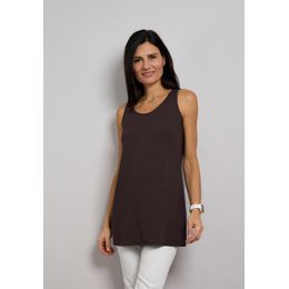 Seidel Moden Damen Longtop, braun, Gr. 48, unifarben, Jersey, Obermaterial: 94% Viskose, 6% Elasthan, Tops, Sommertop mit Viskose und Stretch - MADE