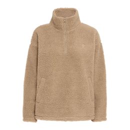 oxmo Damen Strickfleece-Pullover "Fleecejacke OXTolirone", beige, Gr. XS, Obermaterial: 100% Polyester PES., Jacken