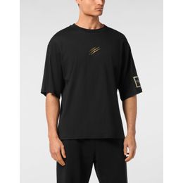 Plein Sport Herren T-Shirt "Rundhals-T-Shirt", schwarz, Gr. M, Obermaterial: 100% Baumwolle, Shirts