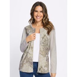 Classic Basics Damen Shirtjacke "Shirtjacke", beige, Gr. 44, Paisley, gemustert, mehrfarbig, meliert, 60% Baumwolle, 40% Polyester, Shirts