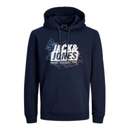 Jack & Jones JACK & JONES Sweatshirt 'JCOMap' male size M Navy / Light blue / Light orange / White