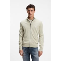 BOSS Orange Herren Strickjacke "Kanozip Full Zip Cardigan"light beige271, Gr. M, Feinstrick, Obermaterial: 95% Baumwolle, 5% Kaschmir, Strickjacken,