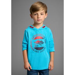 Kangaroos Jungen Langarmshirt "Shirt f&uuml;r kleine Jungen", blau, Gr. 140, bedruckt, Jersey, Obermaterial: 100% Baumwolle. Kapuzenfutter: 100%