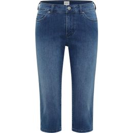Mustang Damen Slim-fit-Jeans "Damen Style Capri"601 mittelblau, Gr. 28, unifarben, Denim/Jeans, 92% Baumwolle, 6% Elastomultiester, 2% Elasthan, Jeans
