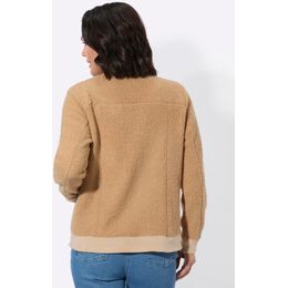 Casual Looks Damen Boucl&egrave;jackecamel, Gr. 40, unifarben, 98% Polyester, 2% Elasthan, Jacken