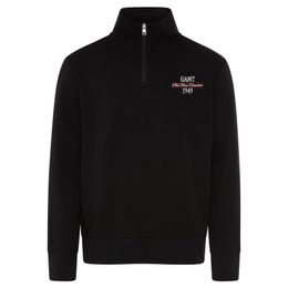 Gant Herren Sweatshirt "GRAPHIC HALF-ZIP", schwarz, Gr. S, Sweatware, Obermaterial: 80% Baumwolle, 20% Polyester, Sweatshirts