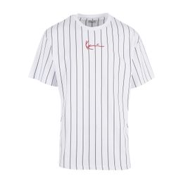 Karl Kani Herren T-Shirt "Karl Kani Herren KM222-101-2 KK 2-Pack Pinstripe + Essential Tee"wei&szlig;, schwarz, Gr. XS, bedruckt, 100% Baumwolle, Shirts