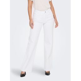 Only Damen High-waist-Jeans "ONLJUICY HW WIDE LEG DNM REA NOOS", wei&szlig;, Gr. 29, unifarben, Denim/Jeans, Obermaterial: 99% Baumwolle, 1% Elasthan, Jeans