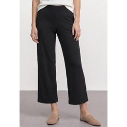 Street One Damen Jerseyhose, schwarz, Gr. 46, unifarben, Jersey, 95% Viskose, 5% Elasthan, Hosen, High Waist