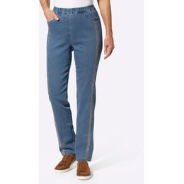 Classic Basics Damen Schlupfjeansblau, bleached, Gr. 46, unifarben, 81% Baumwolle, 17% Polyester, 2% Elasthan, Jeans
