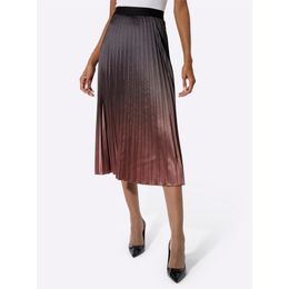 CR&Eacute;ATION L CREATION L Damen Plisseerock, braun, Gr. 20, bedruckt, gemustert, mehrfarbig, 97% Polyester, 3% Elasthan, R&ouml;cke