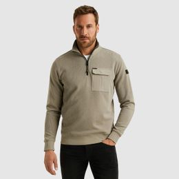 PME-Legend PME LEGEND Herren Troyer, beige, Gr. 4XL, Feinstrick, Obermaterial: 65% Baumwolle, 27% Polyester, 8% Polyester (Sorona), Pullover, mit Brusttasche