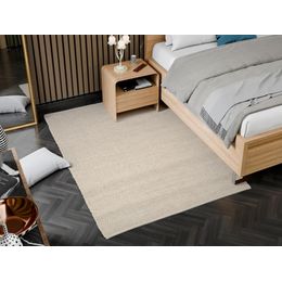 Teppich, B:120cm H:9mm L:180cmbeige, hellbeige, natur, OCI DIE TEPPICHMARKE, Obermaterial: 50% Wolle, 45% Viskose, 5% Polyethylen, Wohnzimmer,