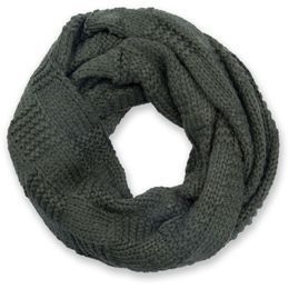styleBREAKER Damen Strickschal "Feinstrick Loop mit Patentmuster", gr&uuml;n, Modisch, Obermaterial: 100% Viskose CV., Modet&uuml;cher