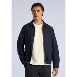 LINDBERGH Herren Outdoorhemd "Hemdjacke Relaxed Fit", blau, Gr. M, Obermaterial: 56% Polyester, 40% Wolle, 4% Elasthan. Futter: 55% Polyester, 45%