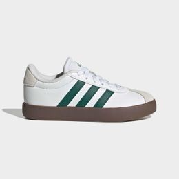 Kinder Sneaker "VL COURT 3.0", adidas Sportswear, Gr. 38cloud wei&szlig;, collegiate gr&uuml;n, gum5, Leder, Synthetik, Schuhe, inspiriert vom Design des adidas