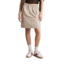 Marc O'Polo Damen Webrock "aus Technical-Memory-Polyester", beige, Gr. L, MARC O'POLO DENIM, kariert, Obermaterial: 100% Polyester, R&ouml;cke