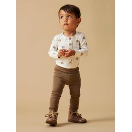 LIL' ATELIER Jungen Langarmbody "NBMGAYO ELM LS SLIM BODY LIL NOOS", Gr. 80coconut milk aop:animals african, Jersey, Obermaterial: 57% Baumwolle, 38%