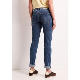Street One Damen Comfort-fit-Jeans, blau, Gr. 34, unifarben, Jeans, 78% Baumwolle, 21% Polyester, 1% Elasthan, Jeans, Middle Waist