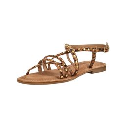 Lazamani Damen Riemchensandale "Lazamani Sandalen Leder/Textil", Gr. 40leopard, Leder, Textil, Schuhe