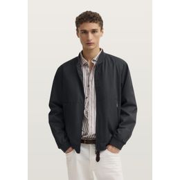 Bugatti Herren Blouson "Regular Fit", schwarz, Gr. 56, unifarben, 100% Polyester, Jacken, water-repellent mit Collegekragen