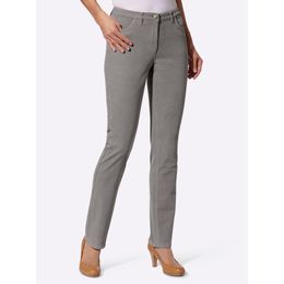 Inspirationen Damen Cordhose, grau, Gr. 19, unifarben, 98% Baumwolle, 2% Elasthan, Hosen