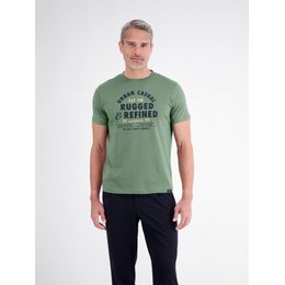 Lerros Herren Kurzarmshirt, gr&uuml;n, Gr. XL, bedruckt, Single Jersey, Obermaterial: 100% Baumwolle, Shirts, Sommershirt mit Schriftzug
