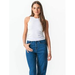 TeeShoppen Top Ribbed in White | Gr.: L