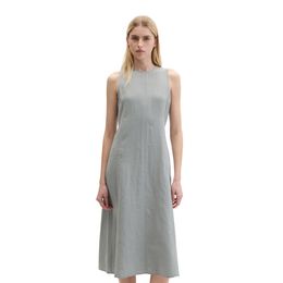 Marc O'Polo MARC O'POLO Damen Midikleid "mit nahtfeinem Rei&szlig;verschluss", grau, Gr. 42, unifarben, Obermaterial: 100% Leinen. Futter: 100% Baumwolle, Kleider