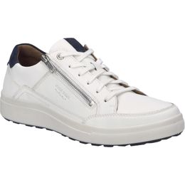 Josef Seibel Herren Sneaker "Maddox 07, weiss-dunkelblau", Gr. 46, wei&szlig;, Obermaterial: 100% Rindsleder Leather cow., Schuhe
