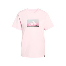 adidas Sportswear Performance Shirt 'OUTDOOR ADVENTURE GRAPHIC' female size M Anthracite / Mint / Pink / Rose