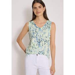 Cecil Damen Tr&auml;gertop, bunt, Gr. L, gemustert, Web, 50% Baumwolle, 50% Modal, Tops, mit abgerundetem V-Ausschnitz