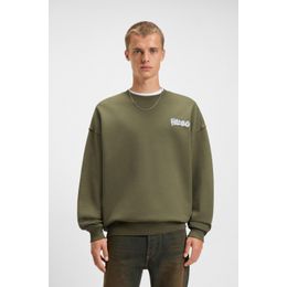 Hugo Herren Sweatshirt "Nyrocrew"open gr&uuml;n345, Gr. M, unifarben, Sweatware, Obermaterial: 100% Baumwolle, Sweatshirts, R&uuml;ckenaufdruck in Chrom-Optik,