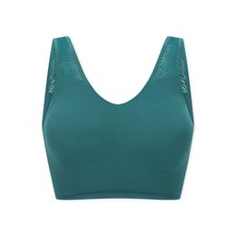 Schiesser Damen Bustier "Invisible Soft Lace", Gr. 46, gr&uuml;n, Single Jersey, Obermaterial: 75% Polyamid, 25% Elasthan, BHs, herausnehmbare Pads,