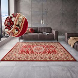Teppich Hanse Home, B:80cm H:9mm L:150cm, rot, Polypropylen (PP), Wohnzimmer, Teppiche, "Parun T&auml;briz", Kurzflor, Orient, L&auml;ufer, Vintage, Esszimmer,