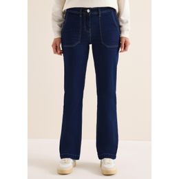Cecil Damen Slim-fit-Jeans, blau, Gr. 34, unifarben, Jeans, 98% Baumwolle, 2% Elasthan, Jeans, High Waist