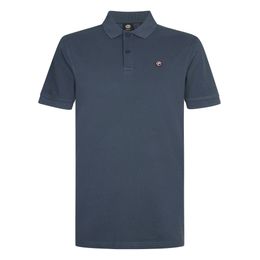 Herren Poloshirt, blau, Gr. S, PETROL INDUSTRIES, Jersey, Obermaterial: 100% Baumwolle, Shirts, mit Logo Stickerei